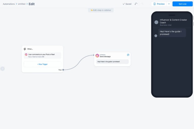 How to Create an Instagram Comment to DM Automation + Template