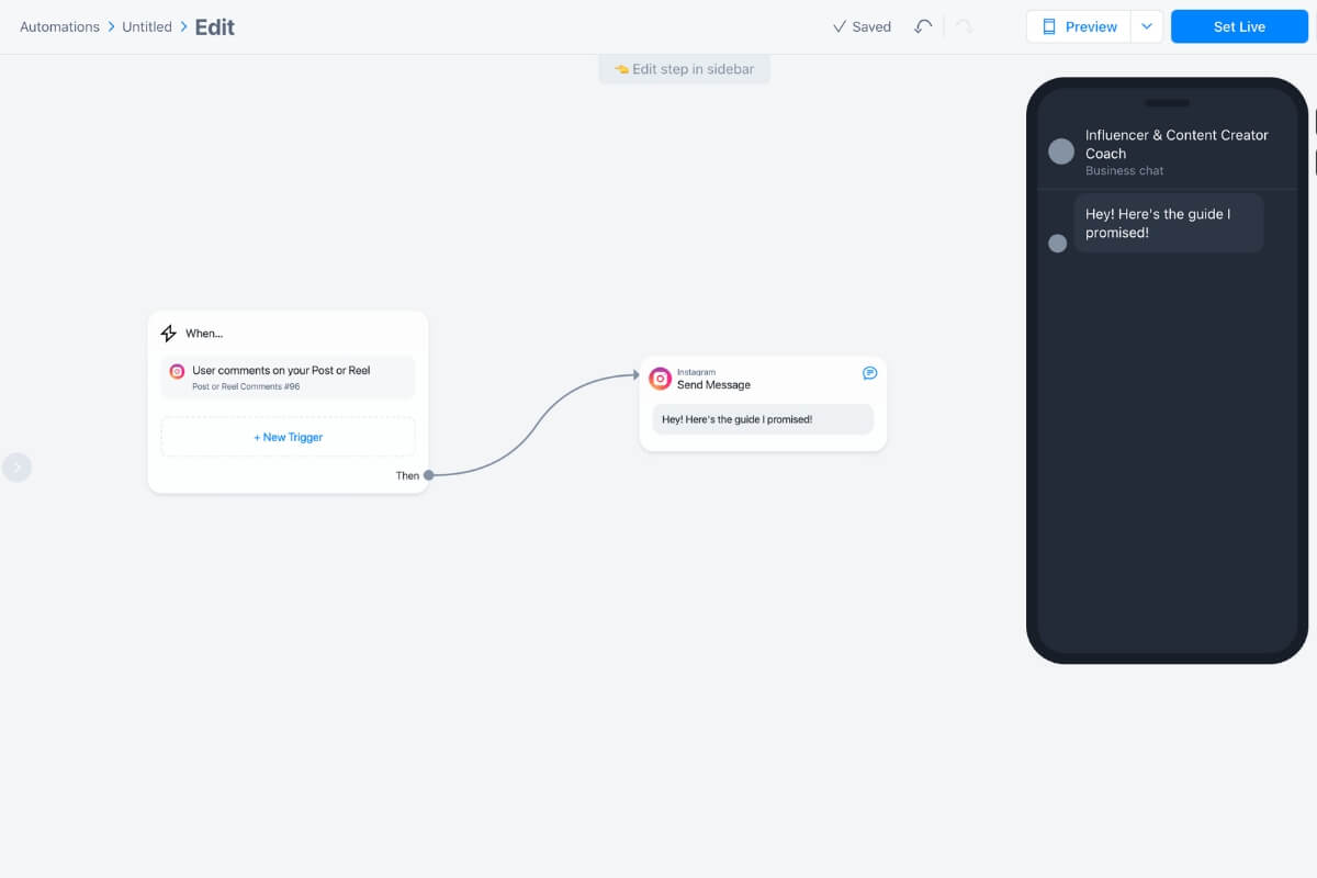How to Create an Instagram Comment to DM Automation + Template
